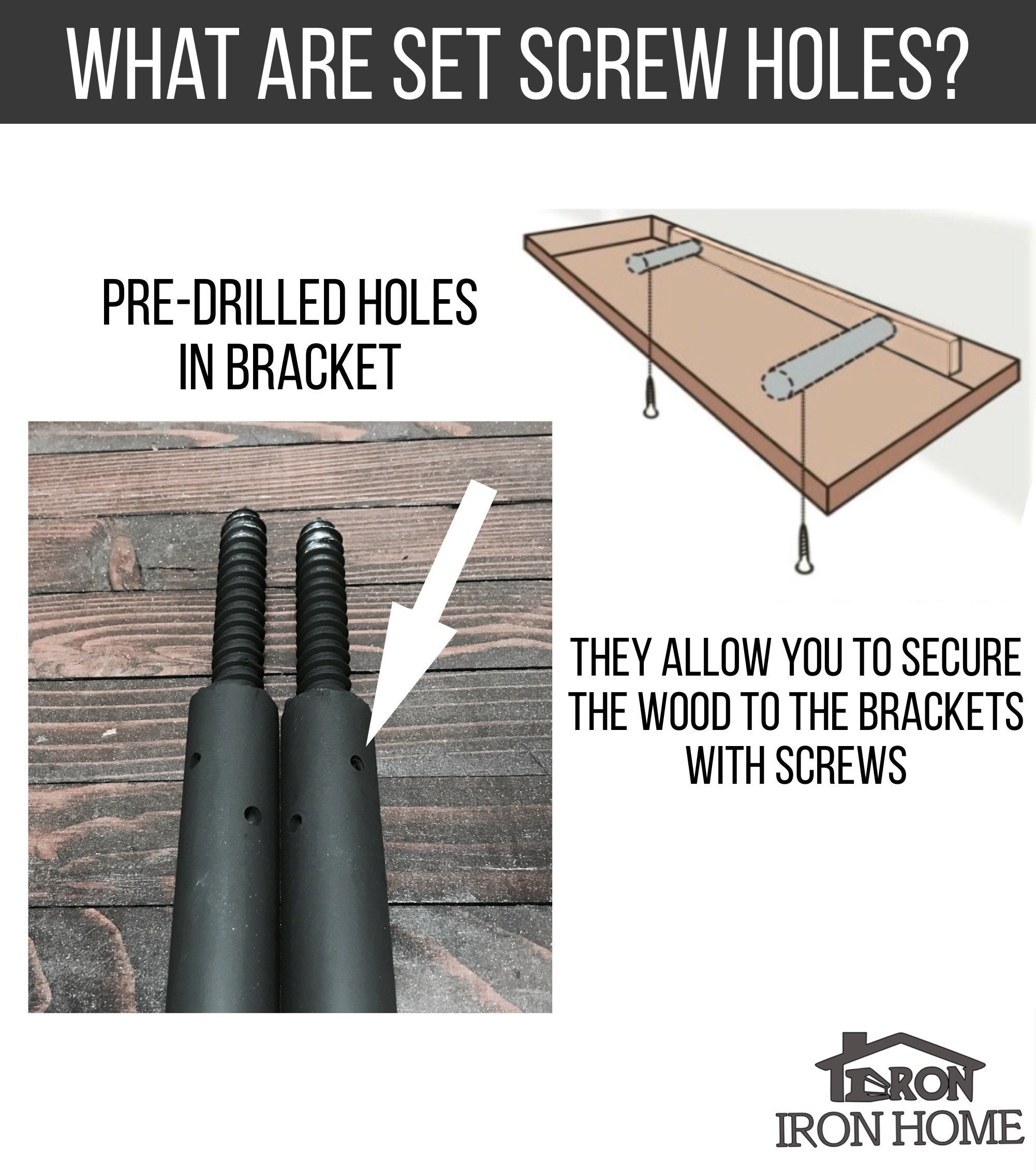 Medium Duty Floating Shelf Rod Bracket Iron Rod Bracket - Etsy Canada