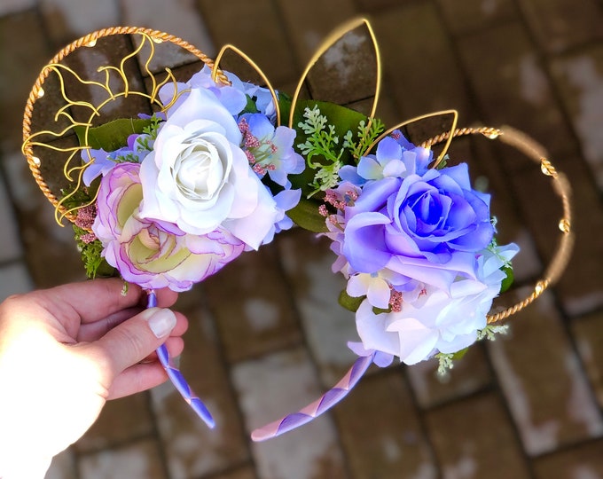 Best Day Ever Rapunzel Floral Wire Mouse Ears / Tiara Mouse - Etsy