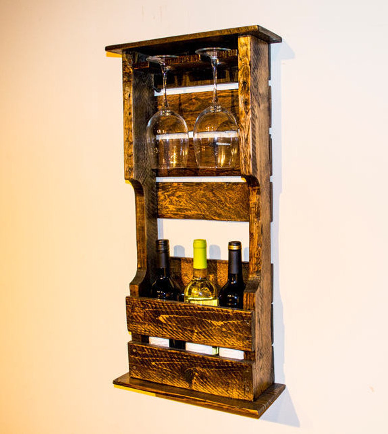 Reclaimed Pallet Wood Wine Rack - Etsy