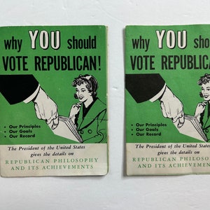 1960s Republican Party Political Brochures 6 & Pin / Vintage Political ...