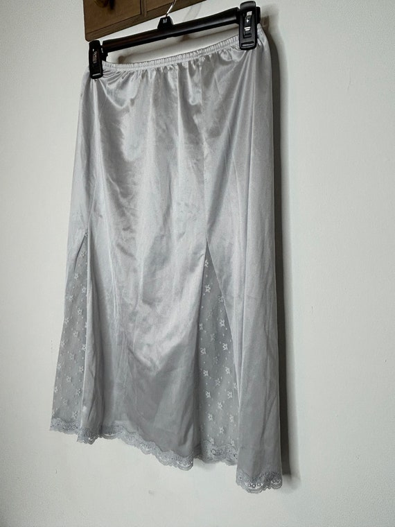 Vtg Vanity Fair half slip silver grey with double sli… - Gem