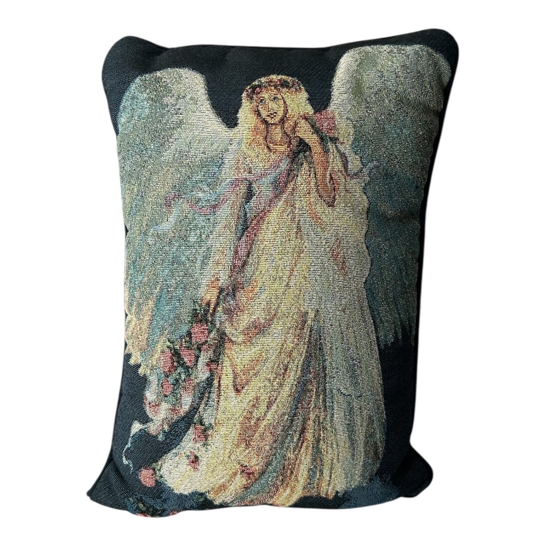 Vtg Needlepoint Angel Throw Pillow / Mary Baxter St. Clair Messenger of ...