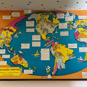 Vtg 1950s World Map Electric Map Game / Jacmar Manufacturing / Vintage ...