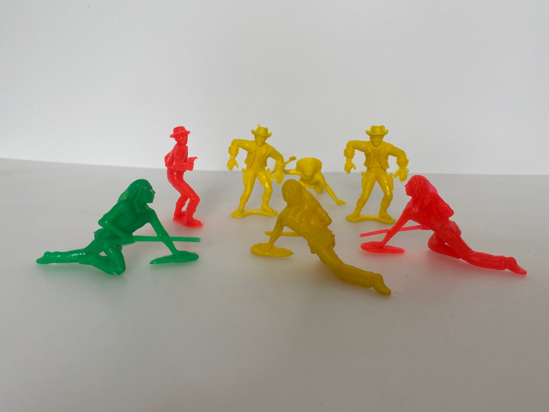Vintage Colorful Native and Cowboy Action Figures / Vintage Western ...