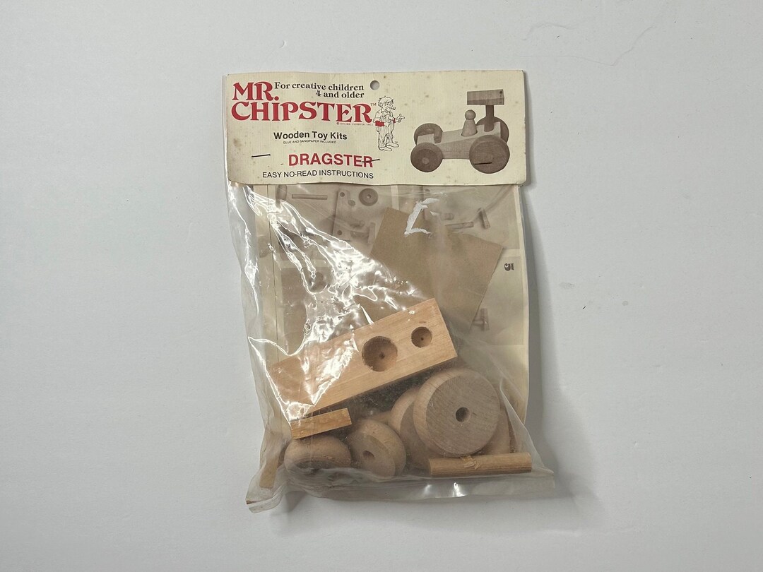 Vtg 1970s Wooden Toy Car Kit Mr. Chipster Dragster *read Description ...