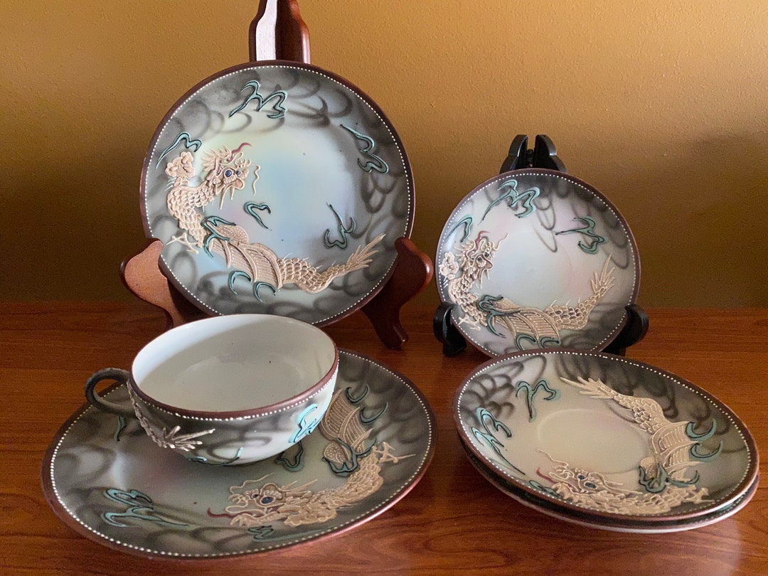 6 Piece Dragon Moriage / Dragonware Plates and Cup - Etsy