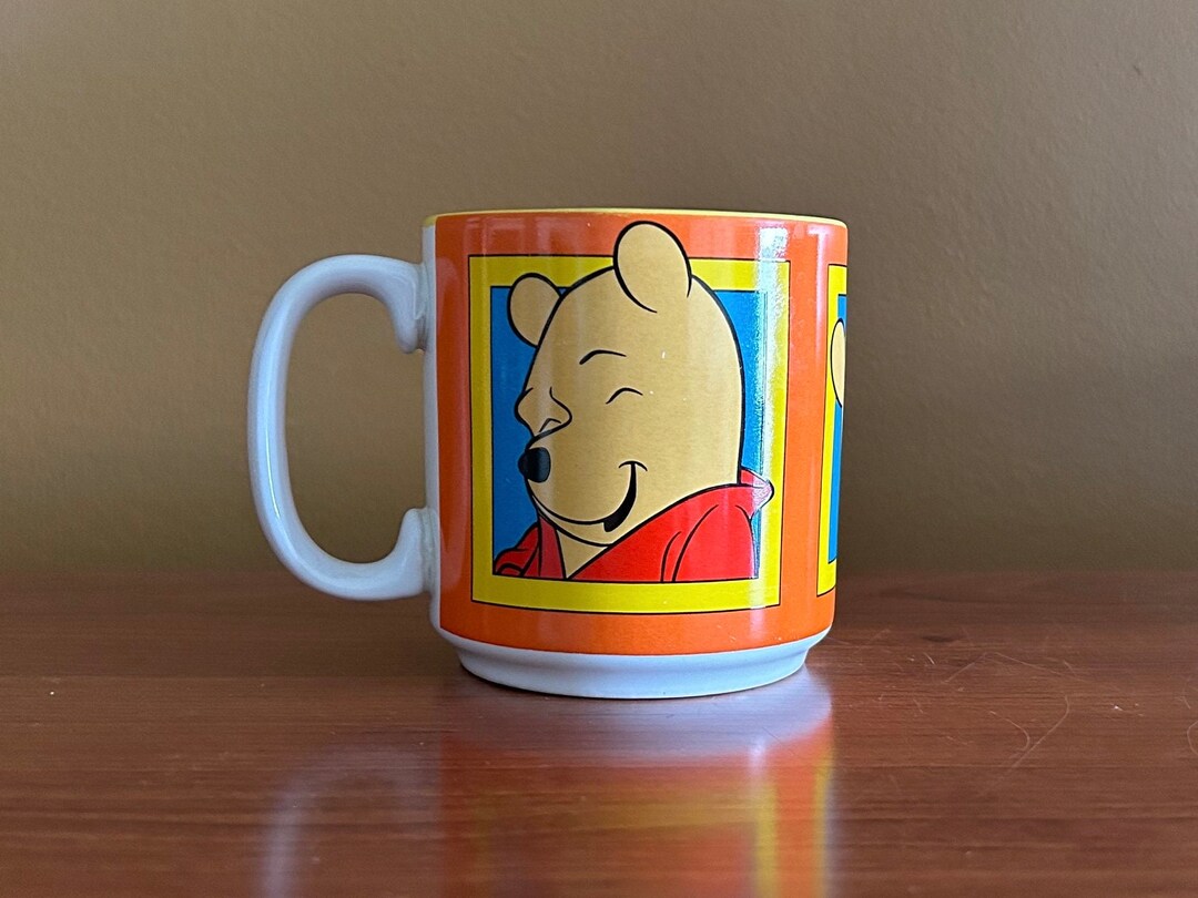 Vtg Winnie the Pooh Mug / Vintage Disney / Colorblock / Colorful ...