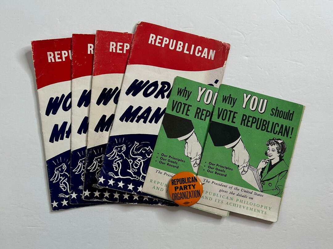 1960s Republican Party Political Brochures 6 & Pin / Vintage Political ...