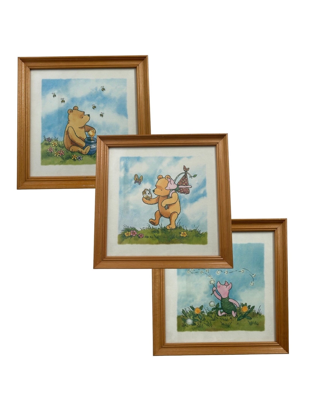 Vintage Winnie the Pooh Wall Art Set of 3 Prints / Vtg Pooh and Piglet ...