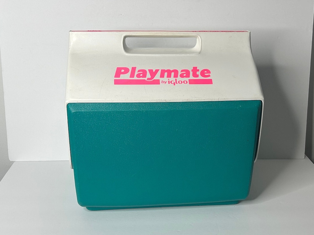 Vtg Playmate Igloo Cooler 14”x 10” X 14” /vintage Teal and Pink Igloo ...