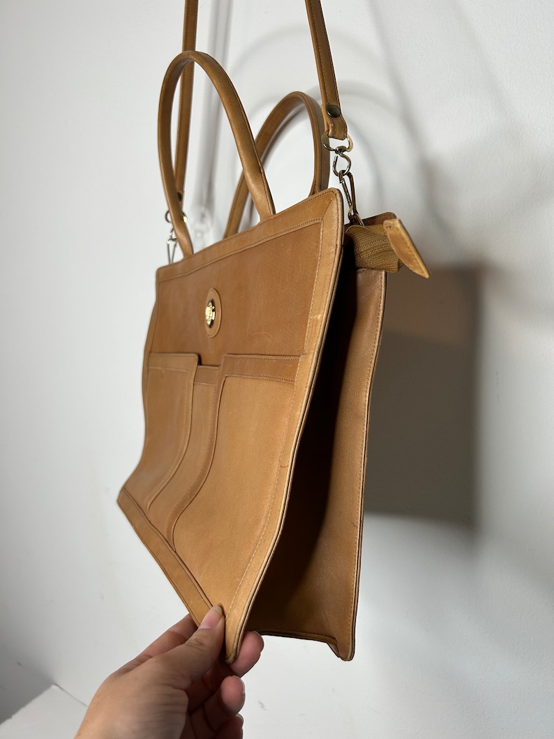 Vintage FS Originals Tan Leather Shoulder / Vtg Purse / 90s Fashion ...