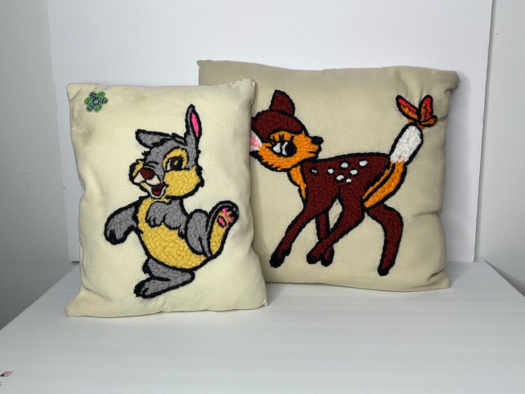 Rare Vtg Disney Bambi and Thumper Throw Pillows *has Flaws / Vintage ...