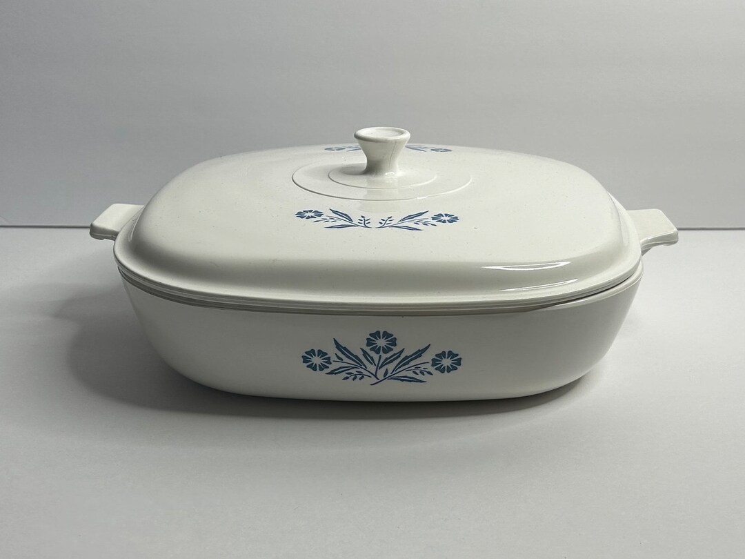 Vtg Blue Cornflower Corningware Pyrocream Casserole Dish With Lid ...