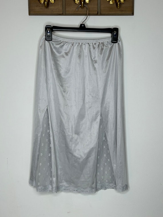Vtg Vanity Fair half slip silver grey with double sli… - Gem