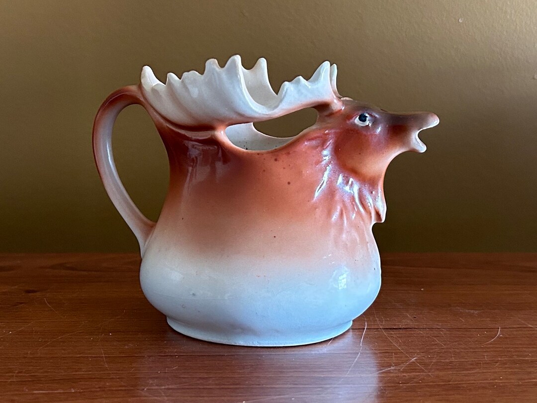 Vtg Moose or Elk Head Creamer Pitcher / Austria / Vintage Serveware ...
