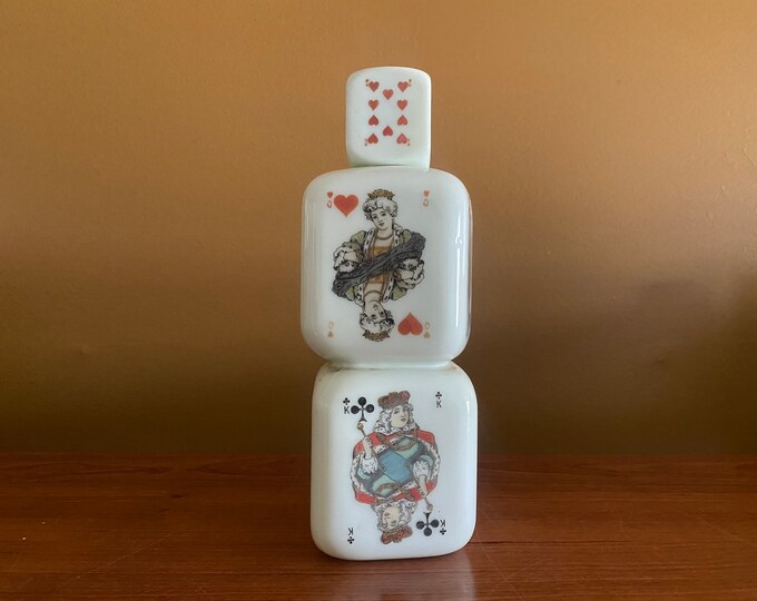 Rare Gio Buton Playing Cards Dice Milk Glass Decanter Bottle - Etsy