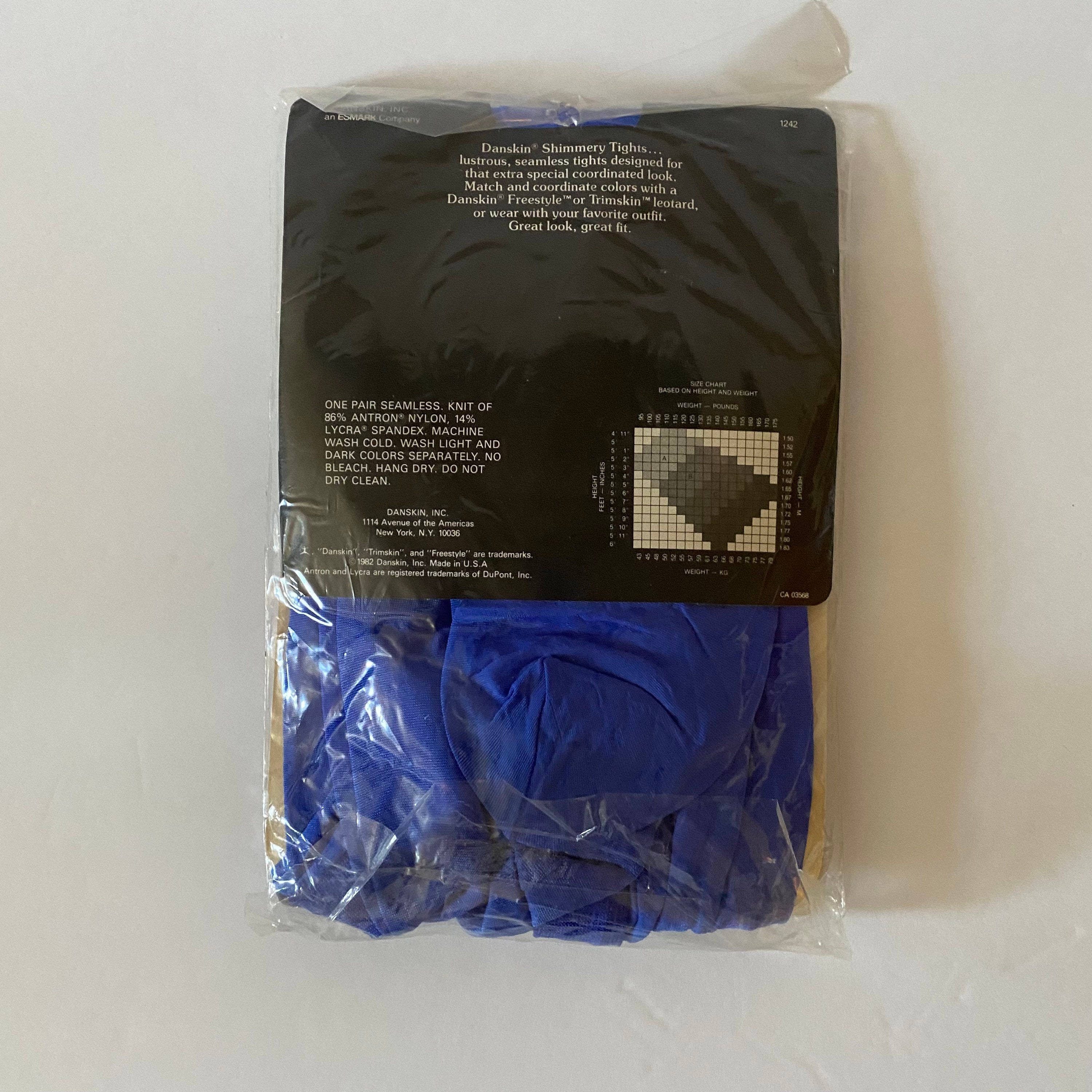 Danskin Vintage 1980s Dance Ware Sapphire Blue Tights 80s - Etsy