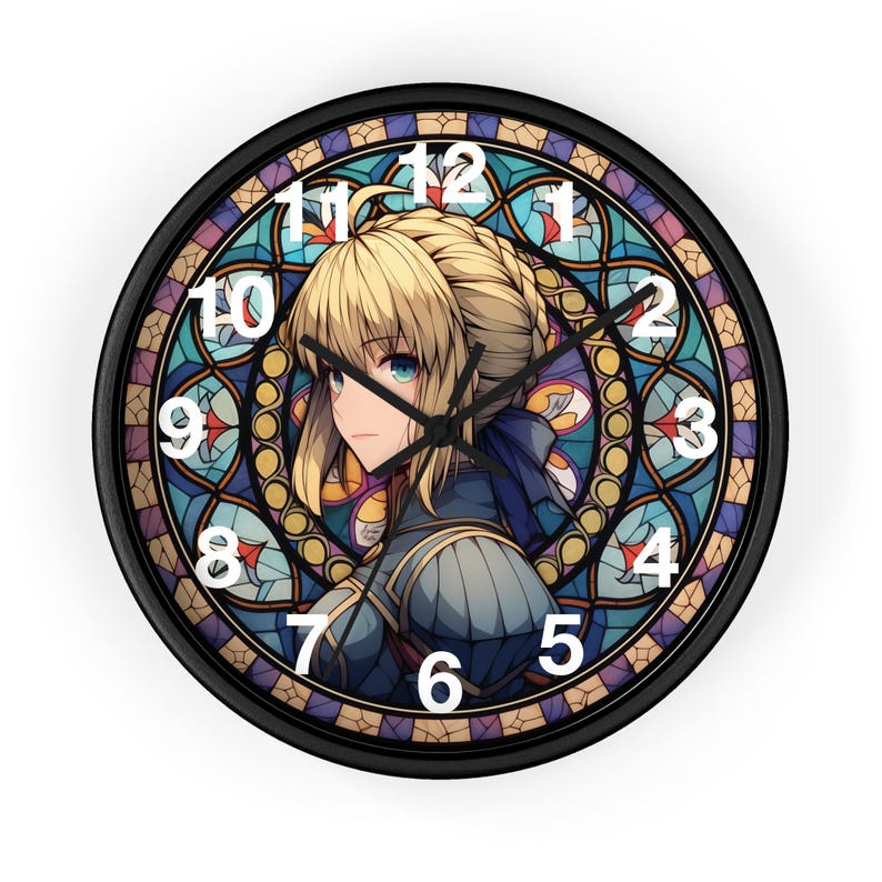 Anime Wall Clock Saber, Japanese Anime Clock, Manga Decor, Otaku Gift ...