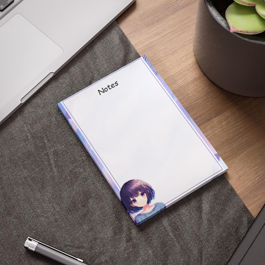 Cute Anime Girl Post-it Note Pad, Sticky Notes, Memo Pad for School and ...