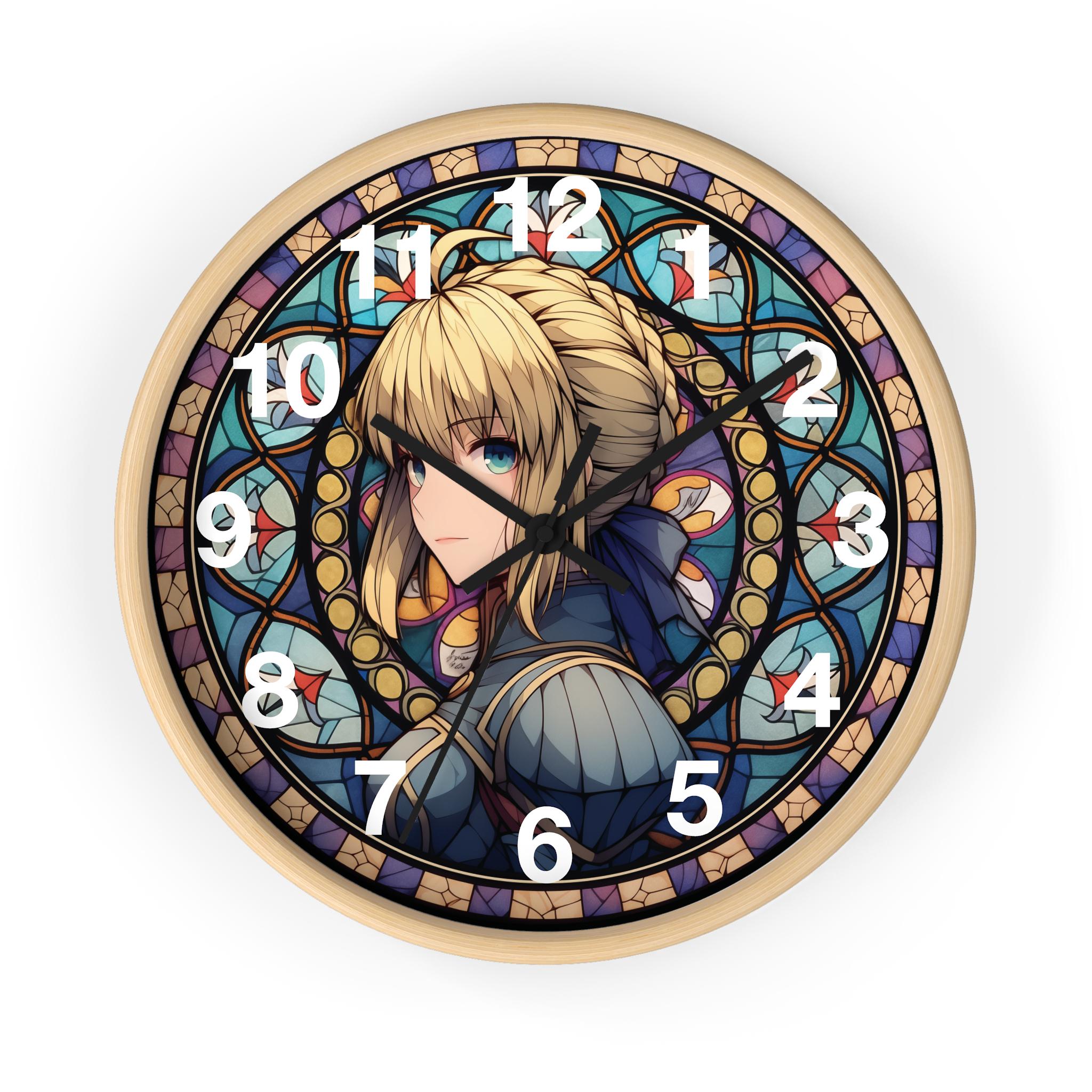 Anime Wall Clock Saber, Japanese Anime Clock, Manga Decor, Otaku Gift ...