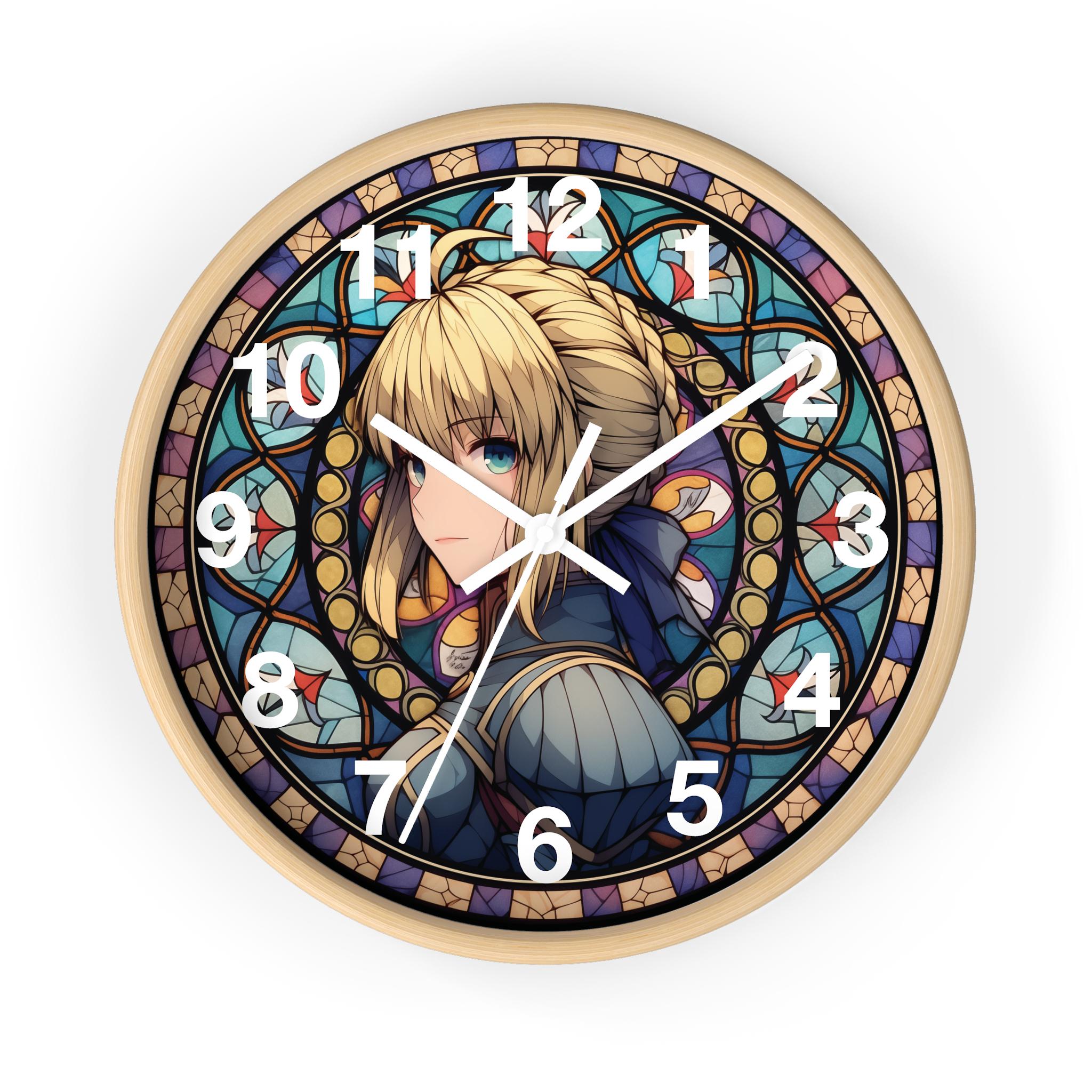 Anime Wall Clock Saber, Japanese Anime Clock, Manga Decor, Otaku Gift ...