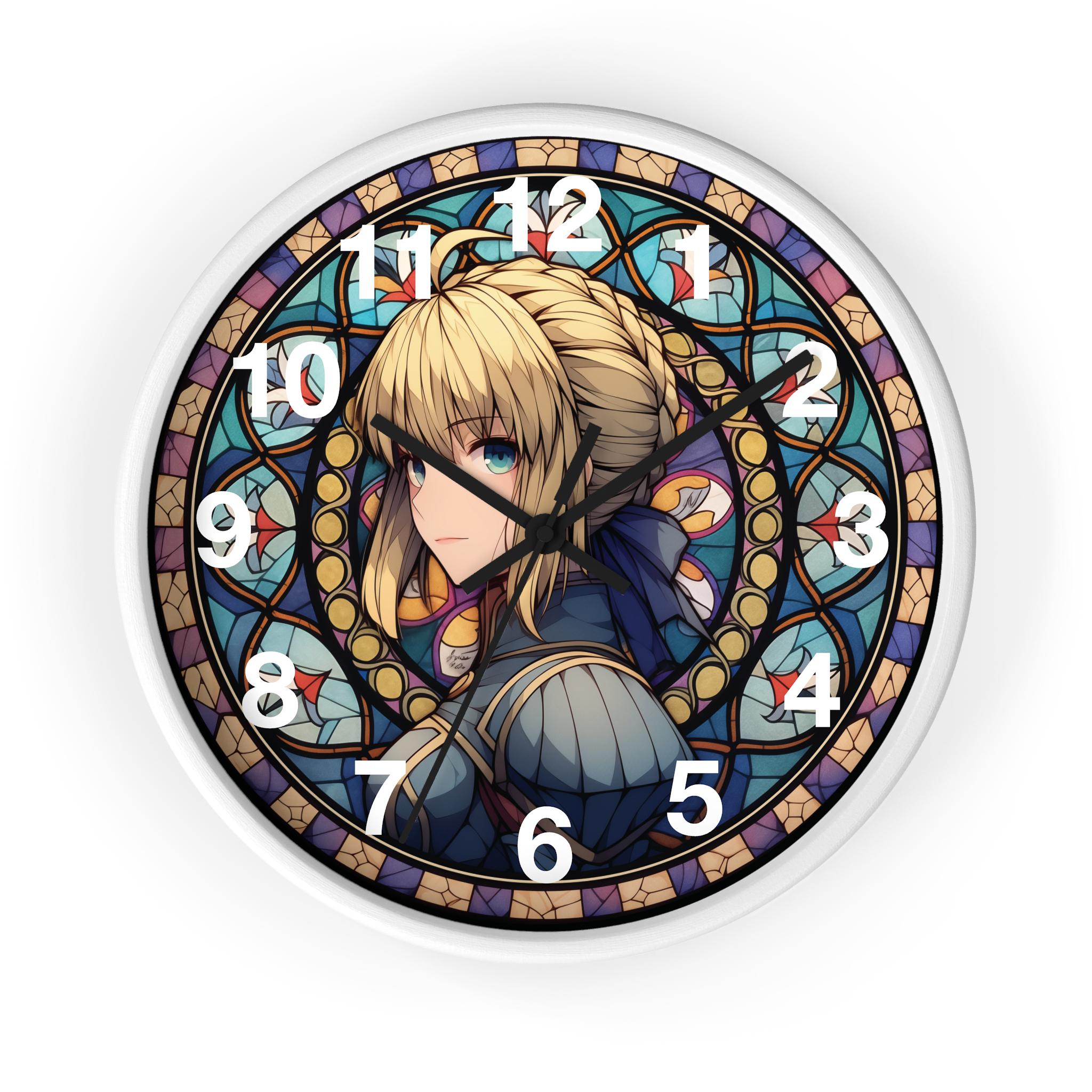 Anime Wall Clock Saber, Japanese Anime Clock, Manga Decor, Otaku Gift ...