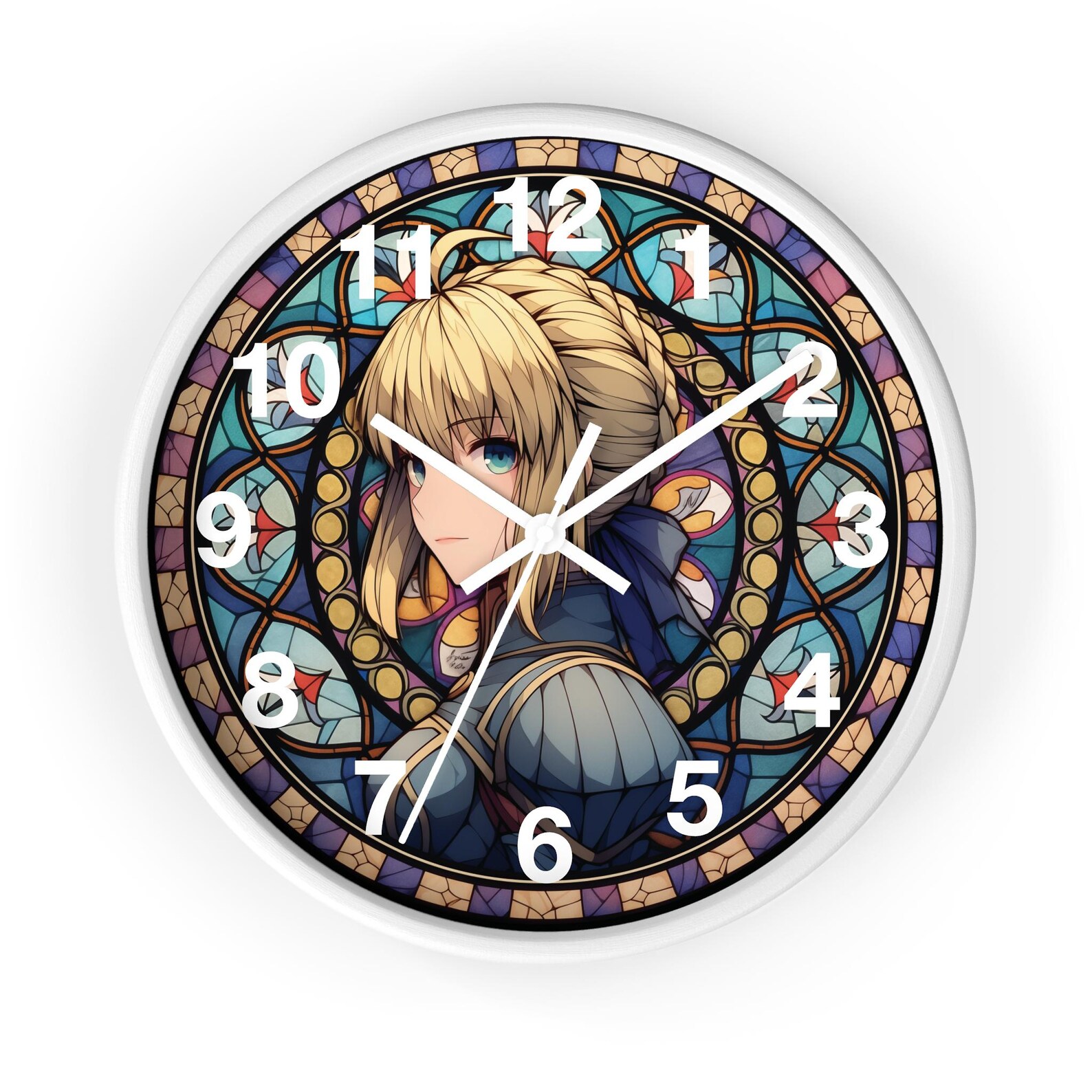 Anime Wall Clock Saber, Japanese Anime Clock, Manga Decor, Otaku Gift ...