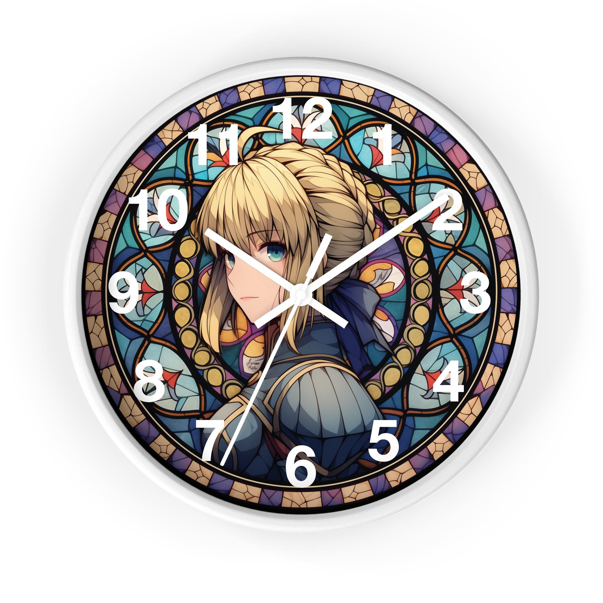 Anime Wall Clock Saber, Japanese Anime Clock, Manga Decor, Otaku Gift ...