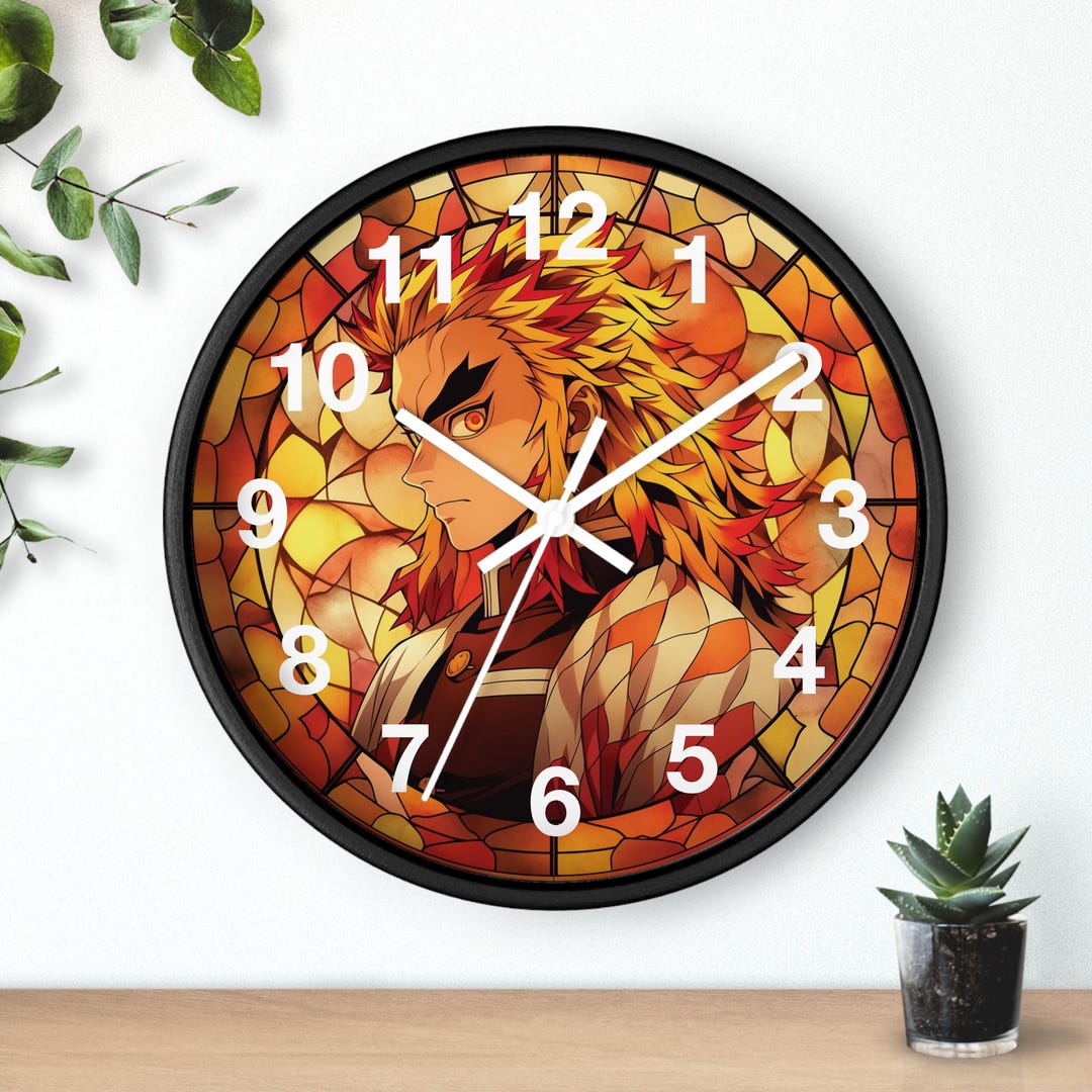 Anime Wall Clock Kyojuro, Japanese Anime Clock, Manga Decor, Otaku Gift ...