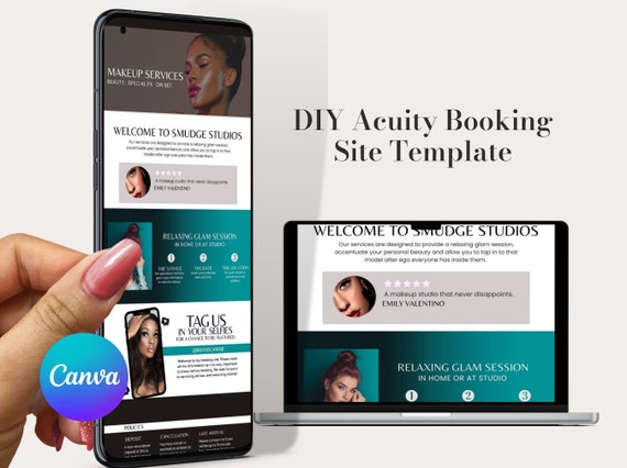 Booking Site Template Makeup | DIY Acuity Scheduling Template | Custom Acuity Site with Editable ...
