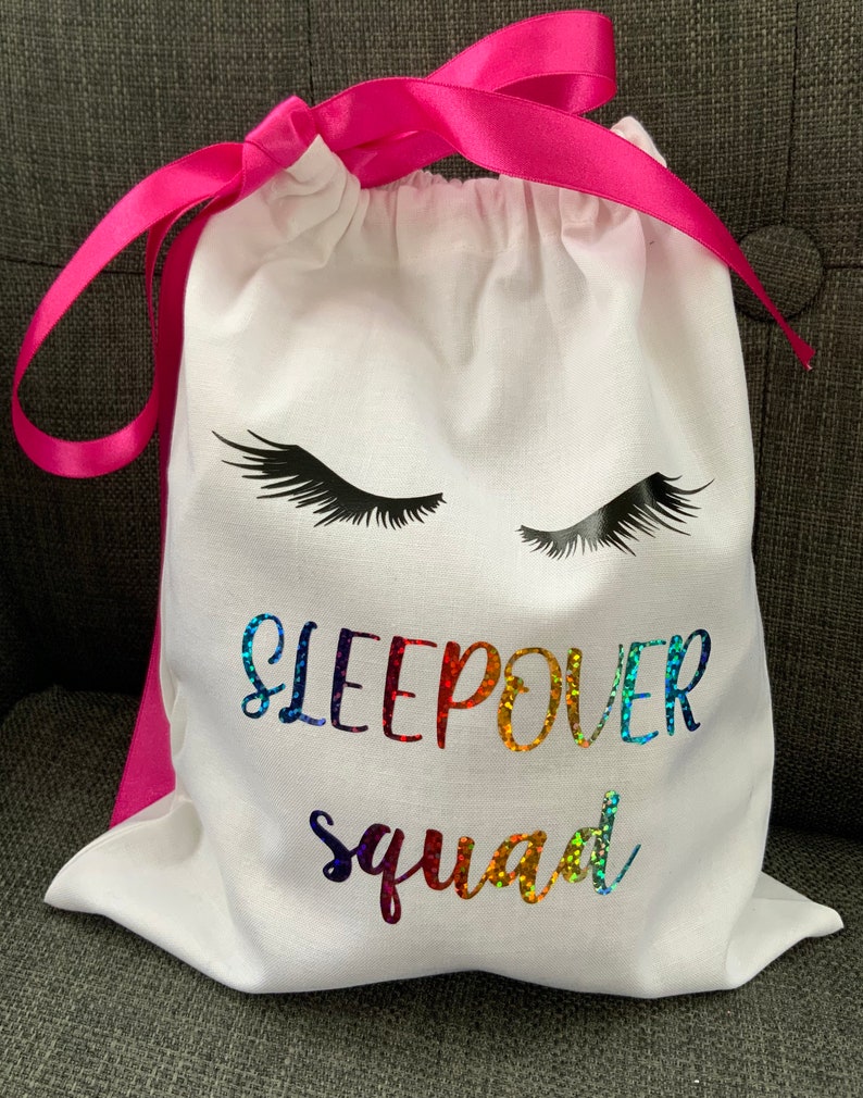 Sleepover Party Cotton Bags. Sleepover Squad Cloth Favour Bags - Etsy