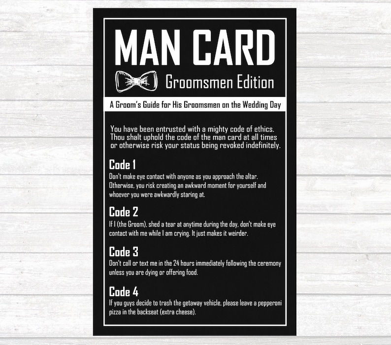 Best Man Proposal Card Best Man Gift the Man Card | Etsy