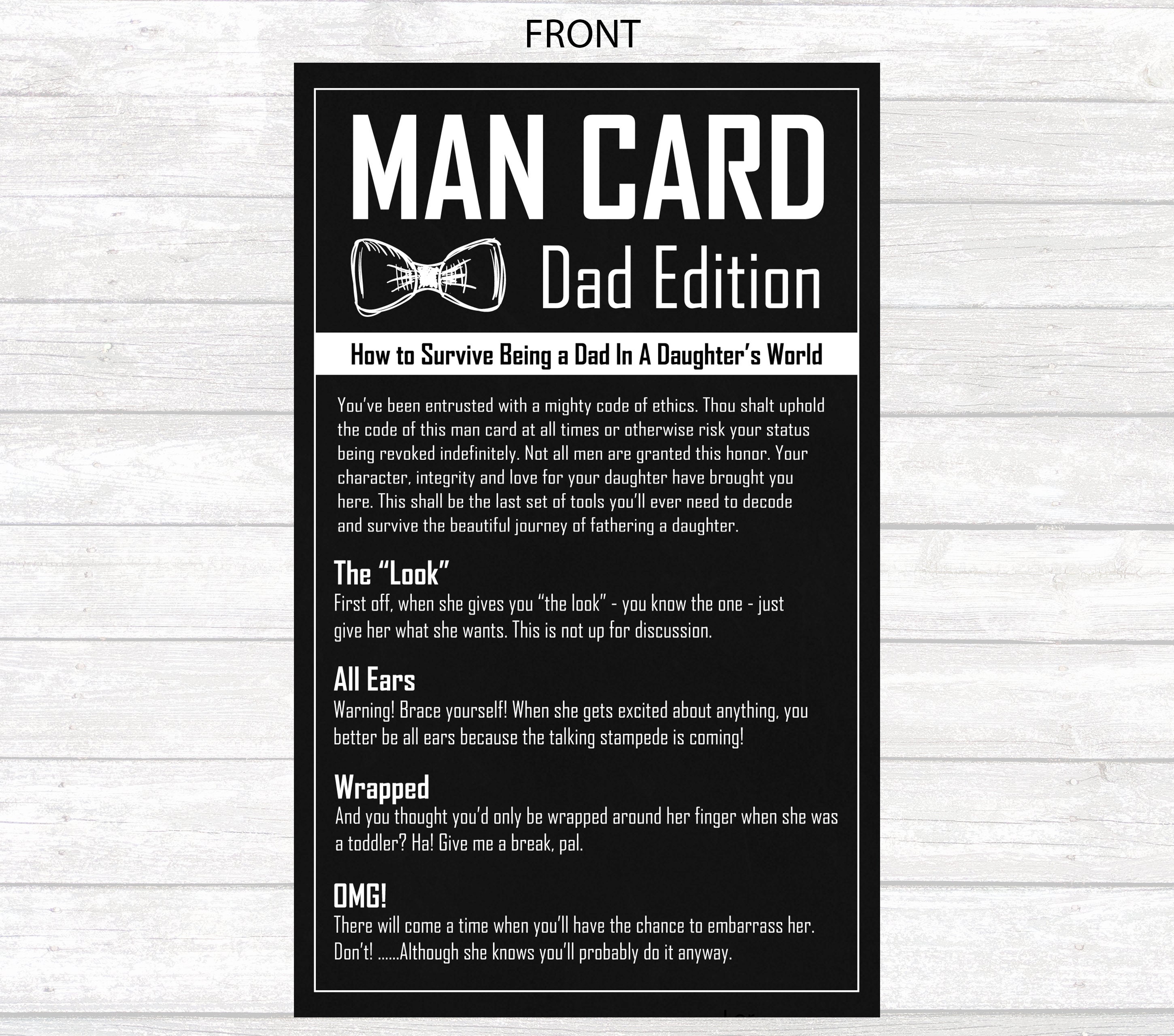 Hilarious Card Father From Daughter Card Gift Idea for Dad | Etsy