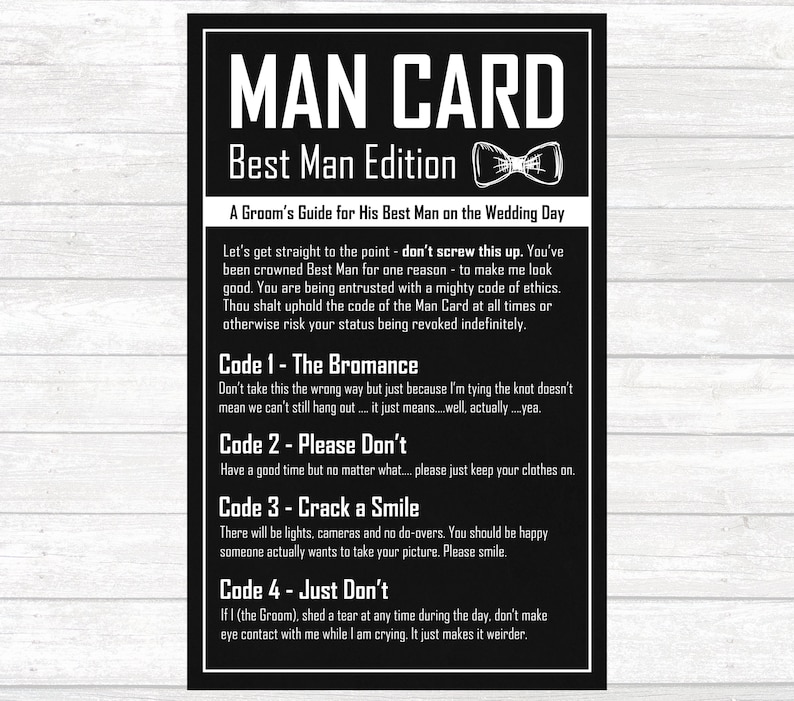 Best Man Proposal Card - Best Man Gift - the Man Card - Groomsmen ...
