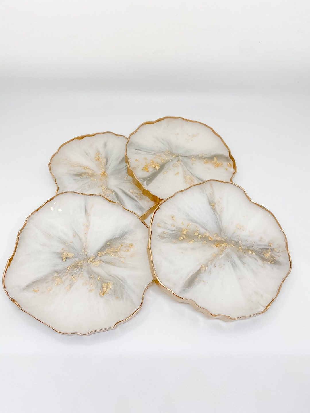 Faux Marble Resin Geode Coasters - Set of 4 - Etsy