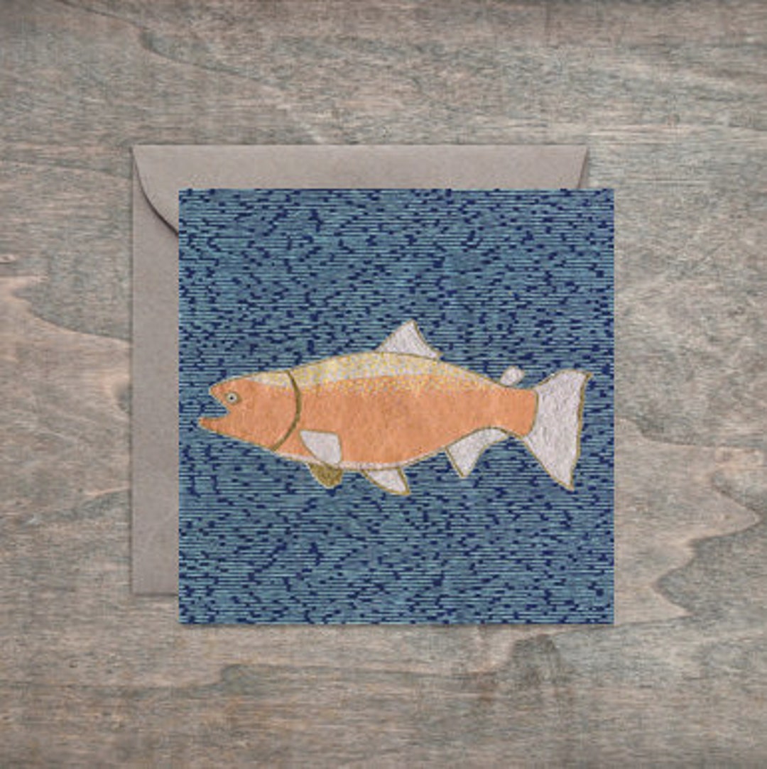 Framable Greetings— Feeling Fishy Square 4 X 4" Art Card - Etsy