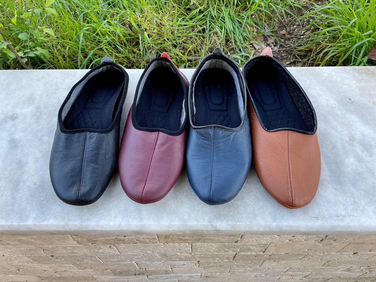 Slippers Islam Mest, Burgundy Winter Socks, Genuine Recycling Leather ...