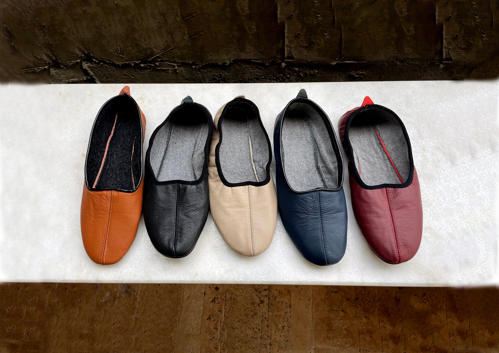 Slippers Islam Mest, Beige Winter Socks, Genuine Recycling Leather ...