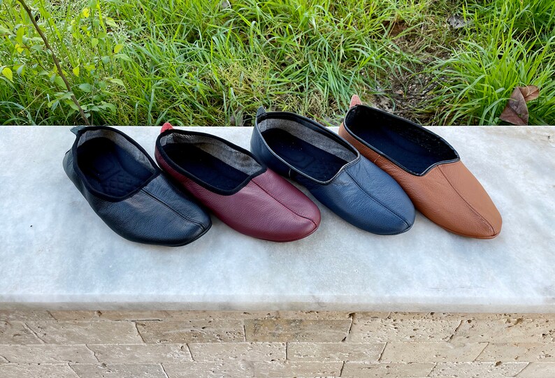 Slippers Islam Mest, Burgundy Winter Socks, Genuine Recycling Leather ...