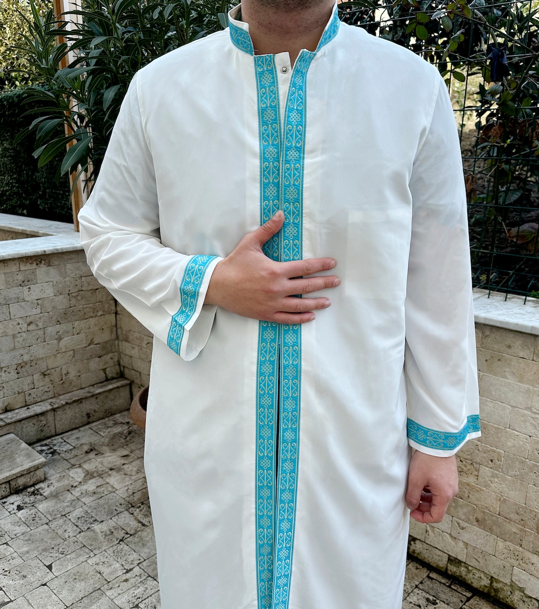 Jubbah, Muslim Long Kurta, Muslim Clothes, Prayer Robe Harakani Green ...