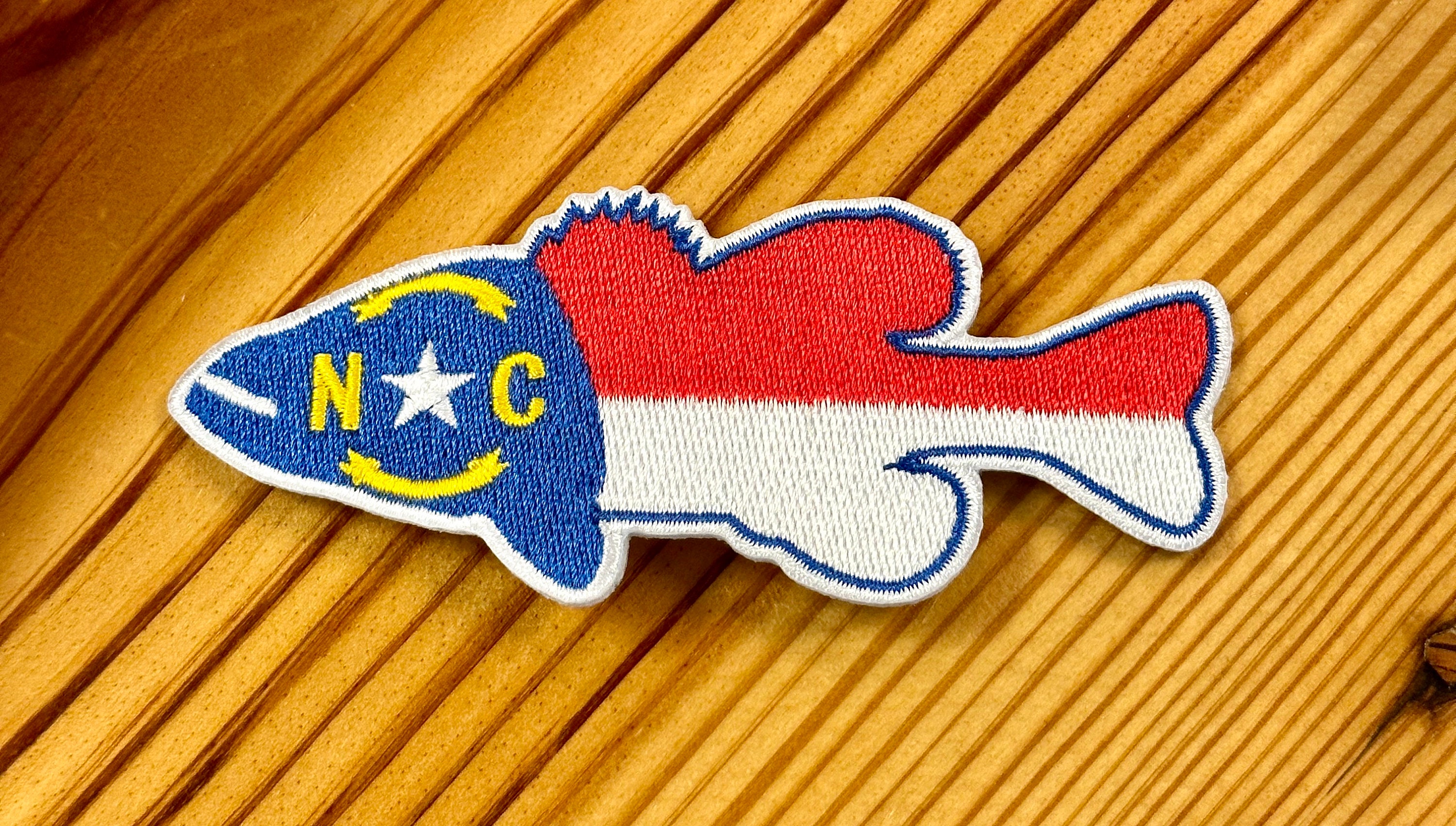 Bass Fish North Carolina State Flag Patch 4.00"l X 1.75"h - Etsy
