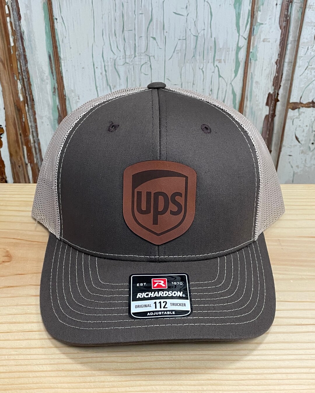 UPS Leather Patch Trucker Hat Richardson 112 - Etsy
