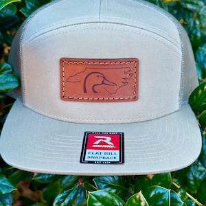 North Carolina Ducks Unlimited Leather Patch Trucker Hat Richardson 168 - Etsy