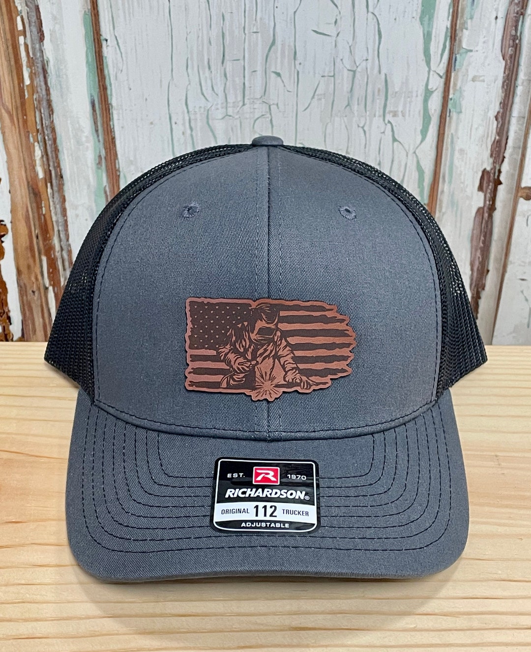 USA Welder Leather Patch Trucker Hat Richardson 112 - Etsy