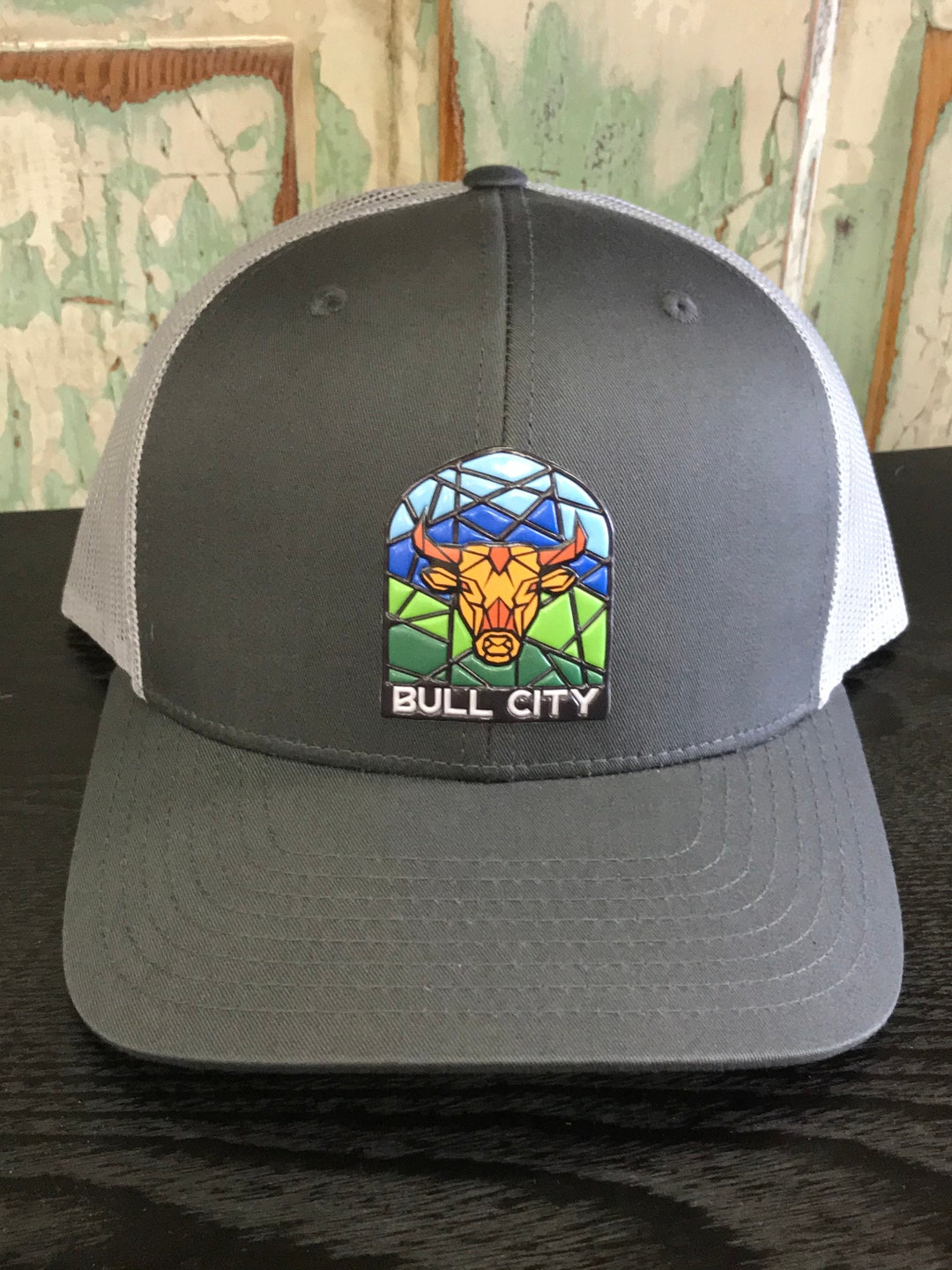 Bull City Stained Glass Patch Durham NC Trucker Hat Charcoal/grey - Etsy