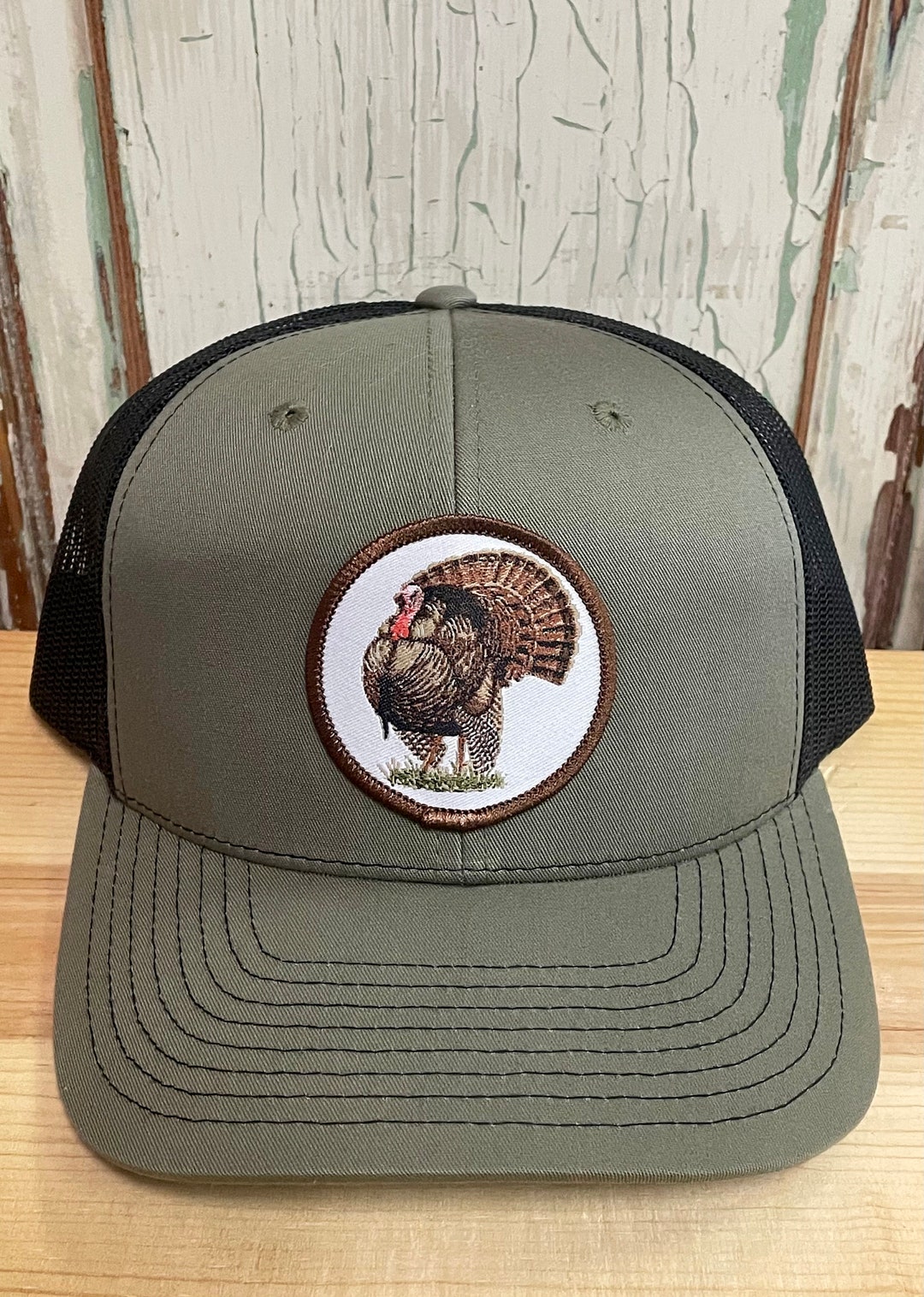 Wild Turkey Patch Trucker Hat Loden/black - Etsy