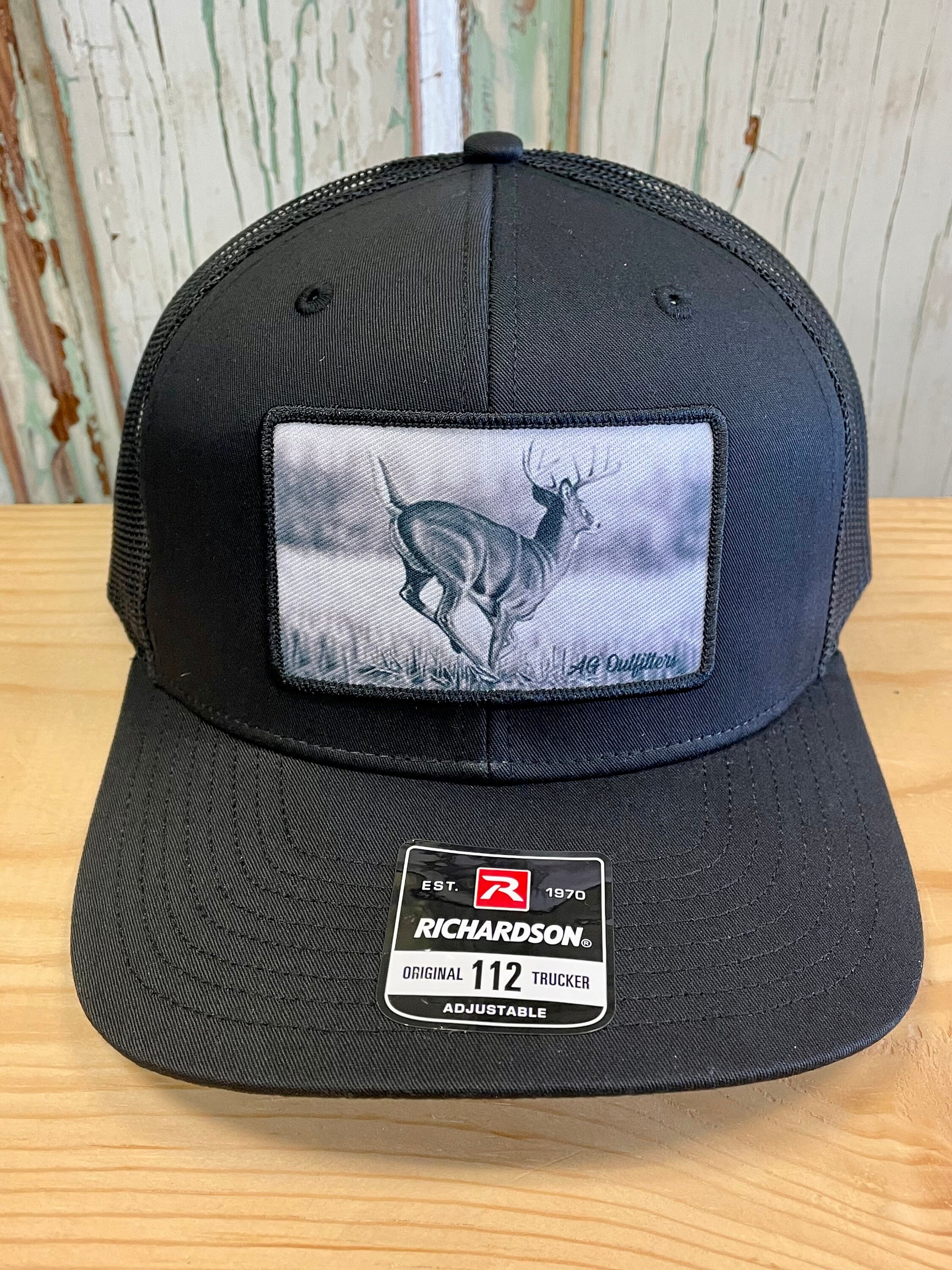 Whitetail Deer Patch Trucker Hat Richardson 112 Black/black | Etsy