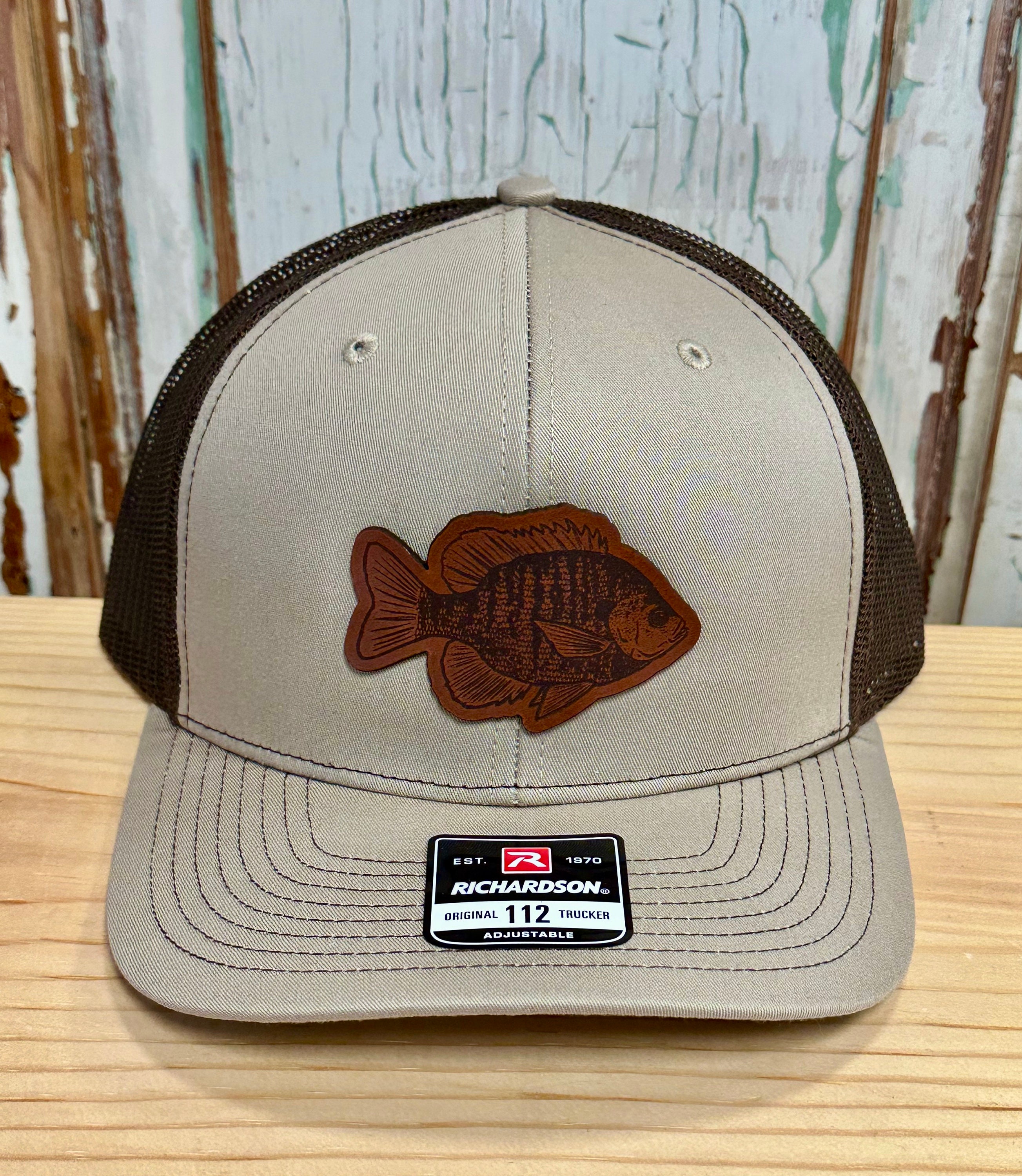 Bluegill Leather Patch Trucker Hat Adjustable Richardson 112 - Etsy