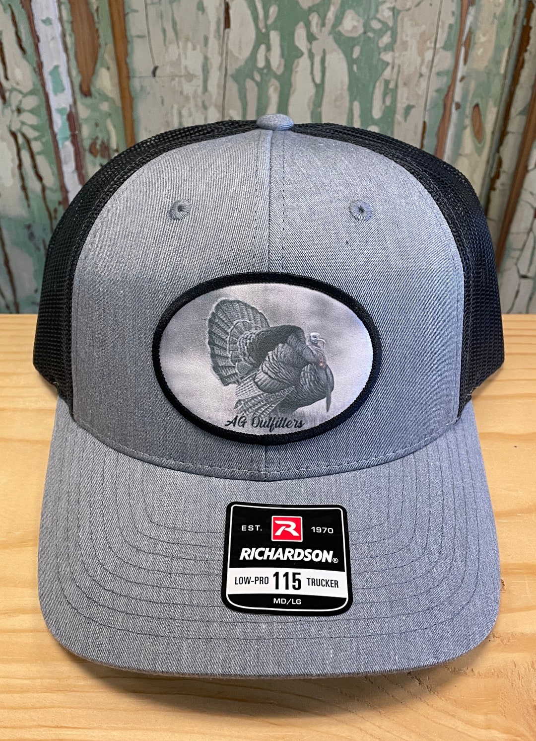 Full Strut Turkey Patch Trucker Hat Snap Back Heather Grey/black 112 - Etsy