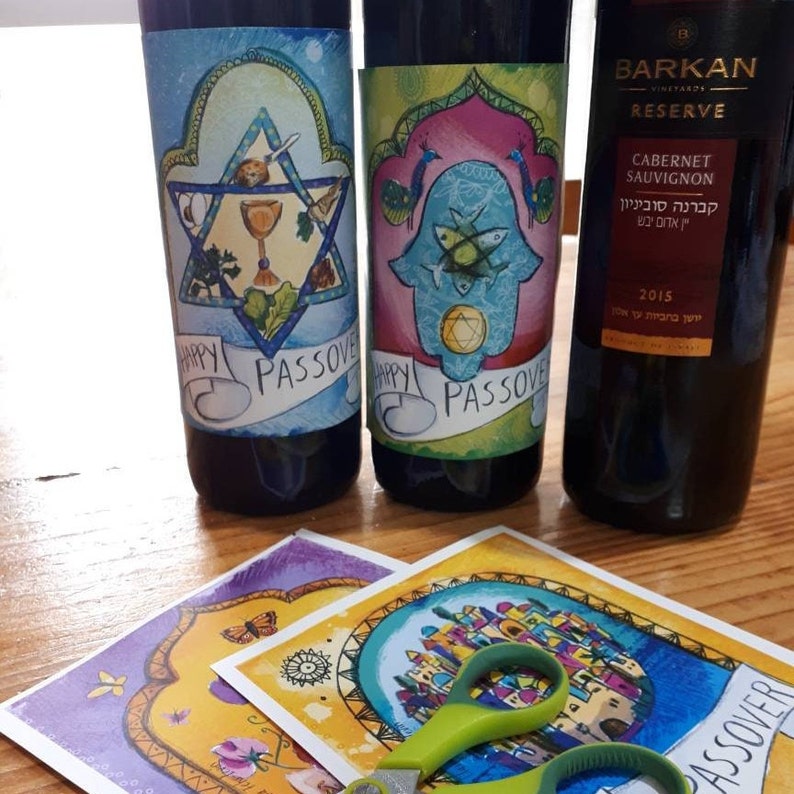 Passover Wine Labels, Set of 4, Print This PDF, Personalize Your ...